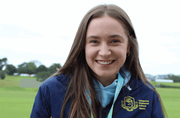 Athletics: Alumna Imogen visits with her medal