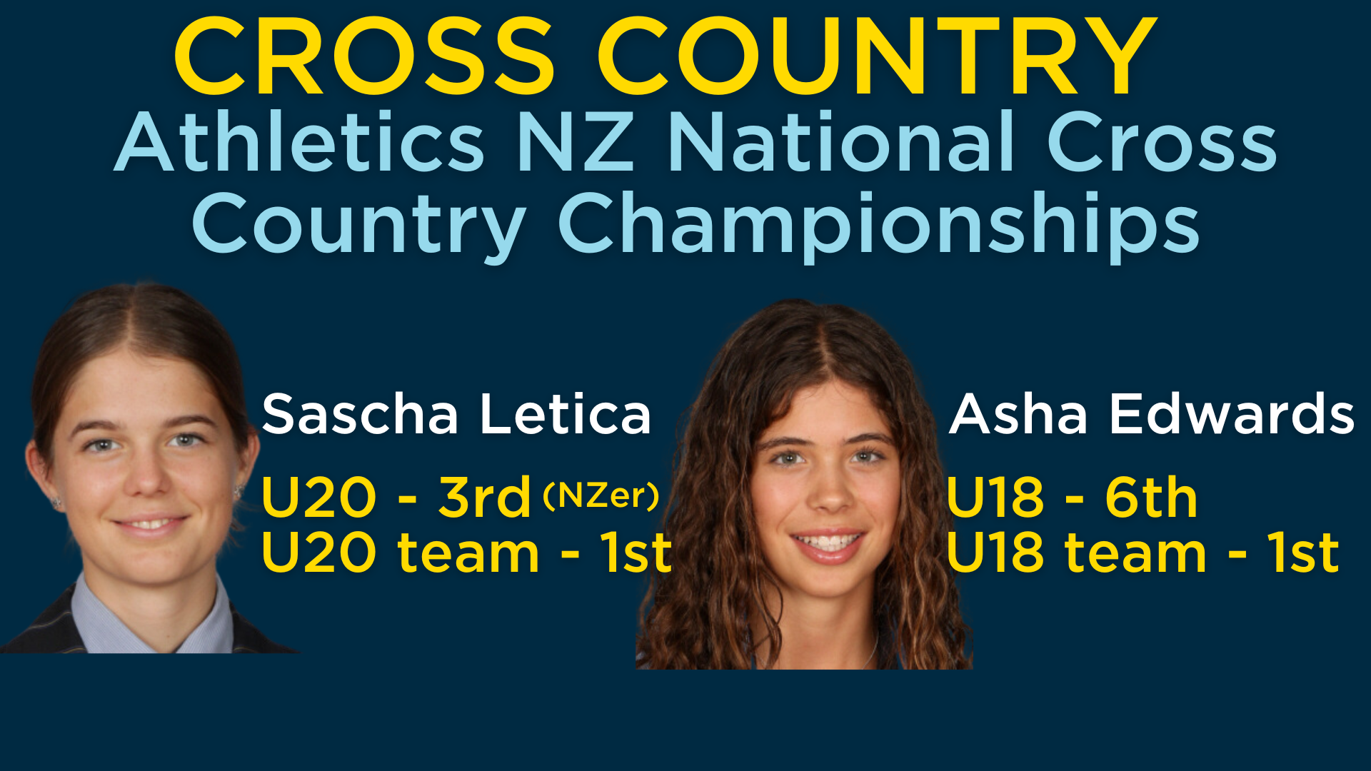 Cross Country - Medals for Sascha and Asha