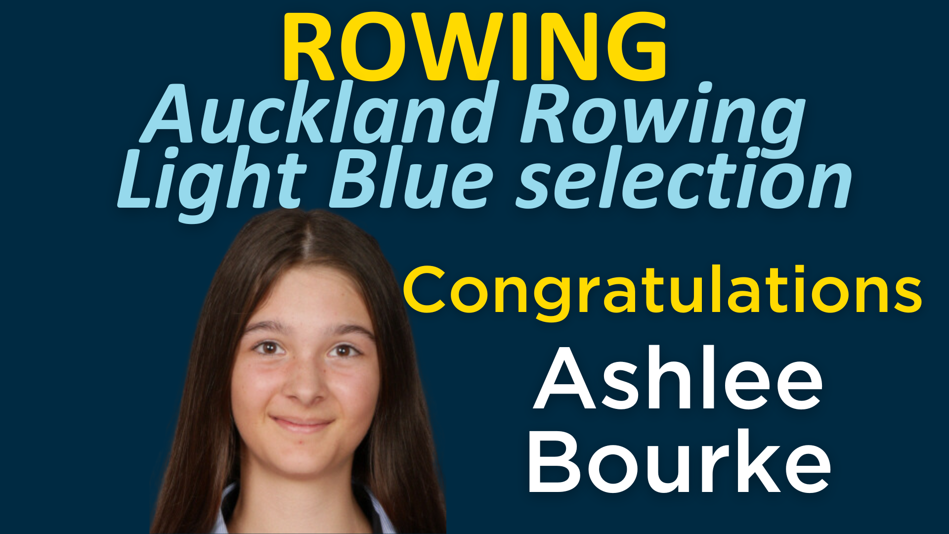 Rowing: Auckland Light Blue selection for Ashlee
