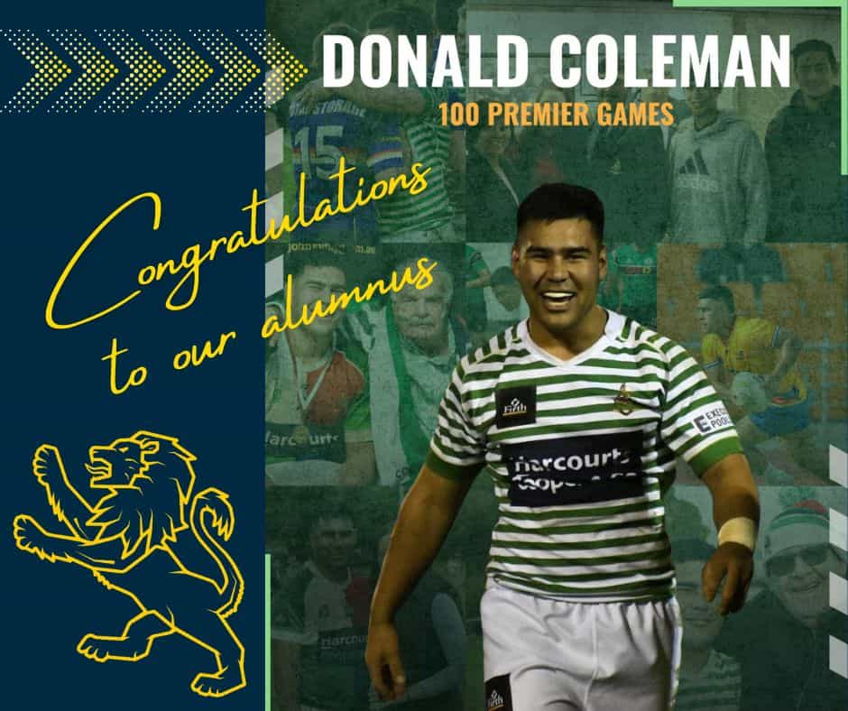 RUGBY: Alumnus Donald Coleman Celebrates 100 Premier Games