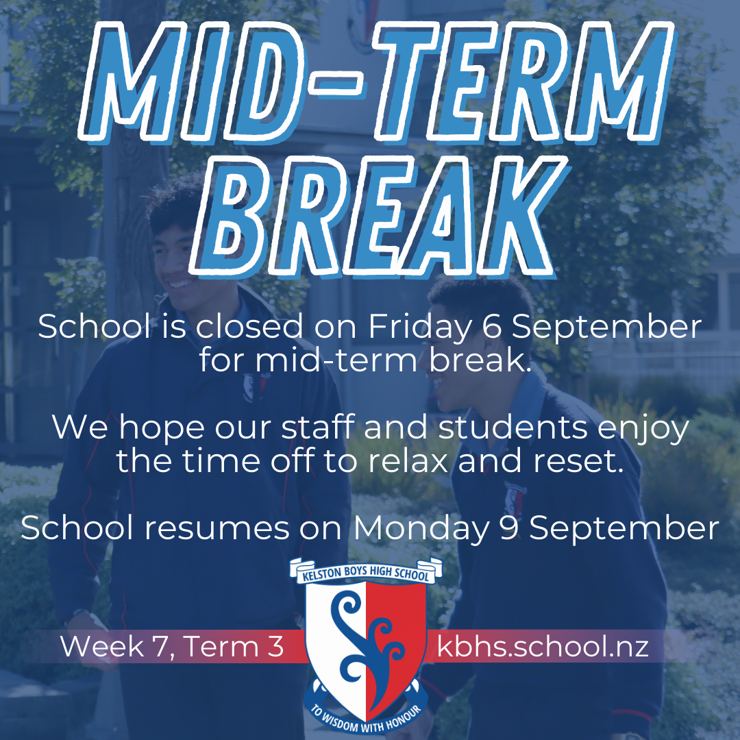 Mid-Term Break Fri 6 September