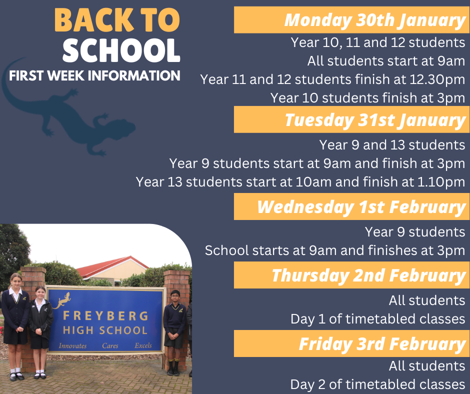 Back to School - First Week Information