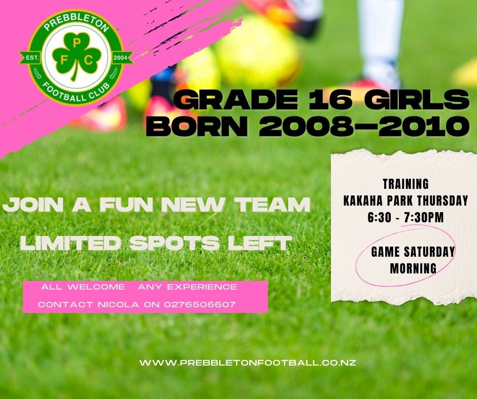 Prebbleton Football Club grade 16 girls' team