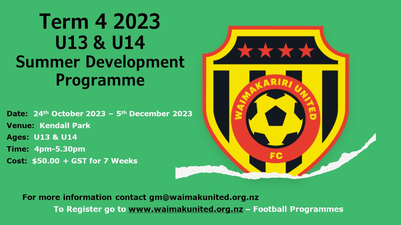 U13 & U14 Summer Development Programme