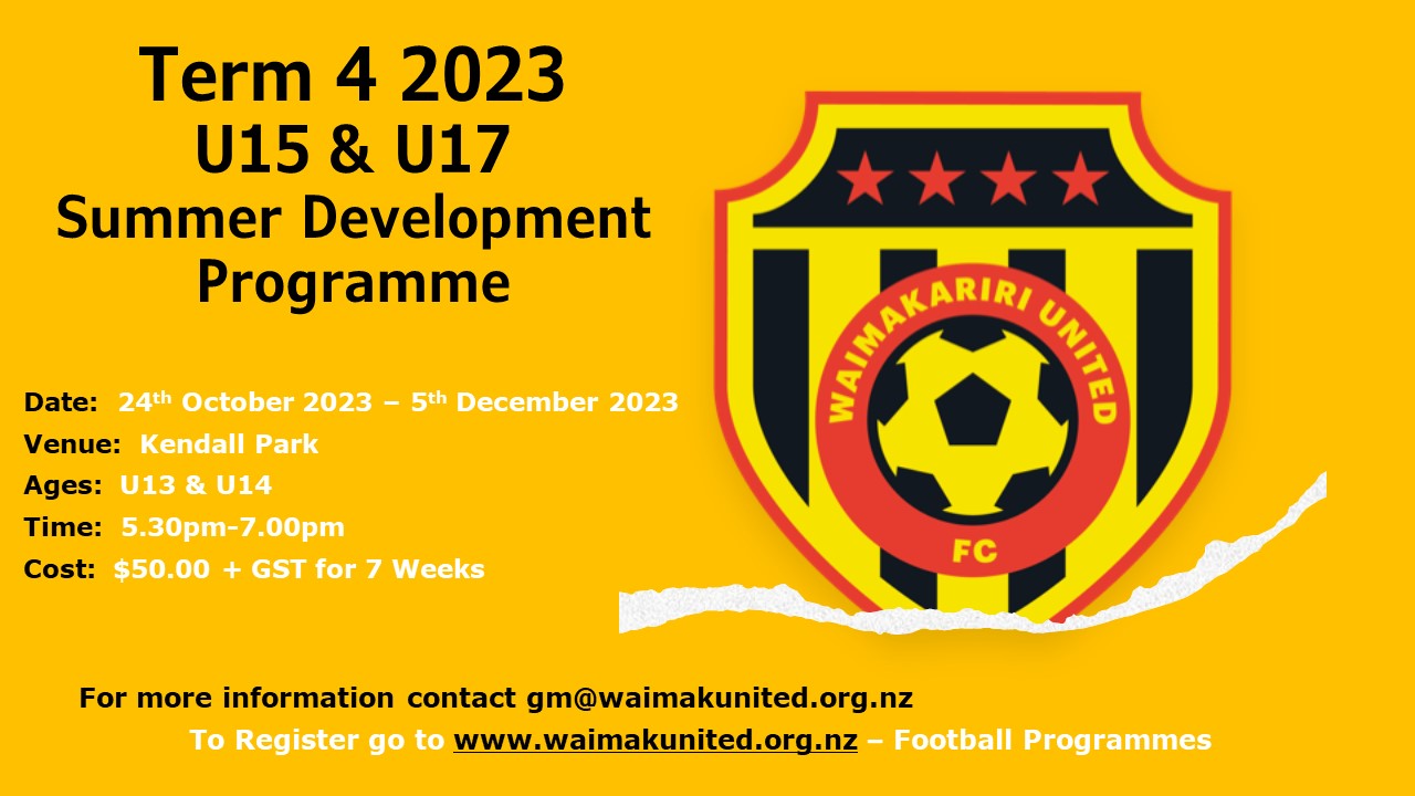 U15 & U17 Summer Development Programme