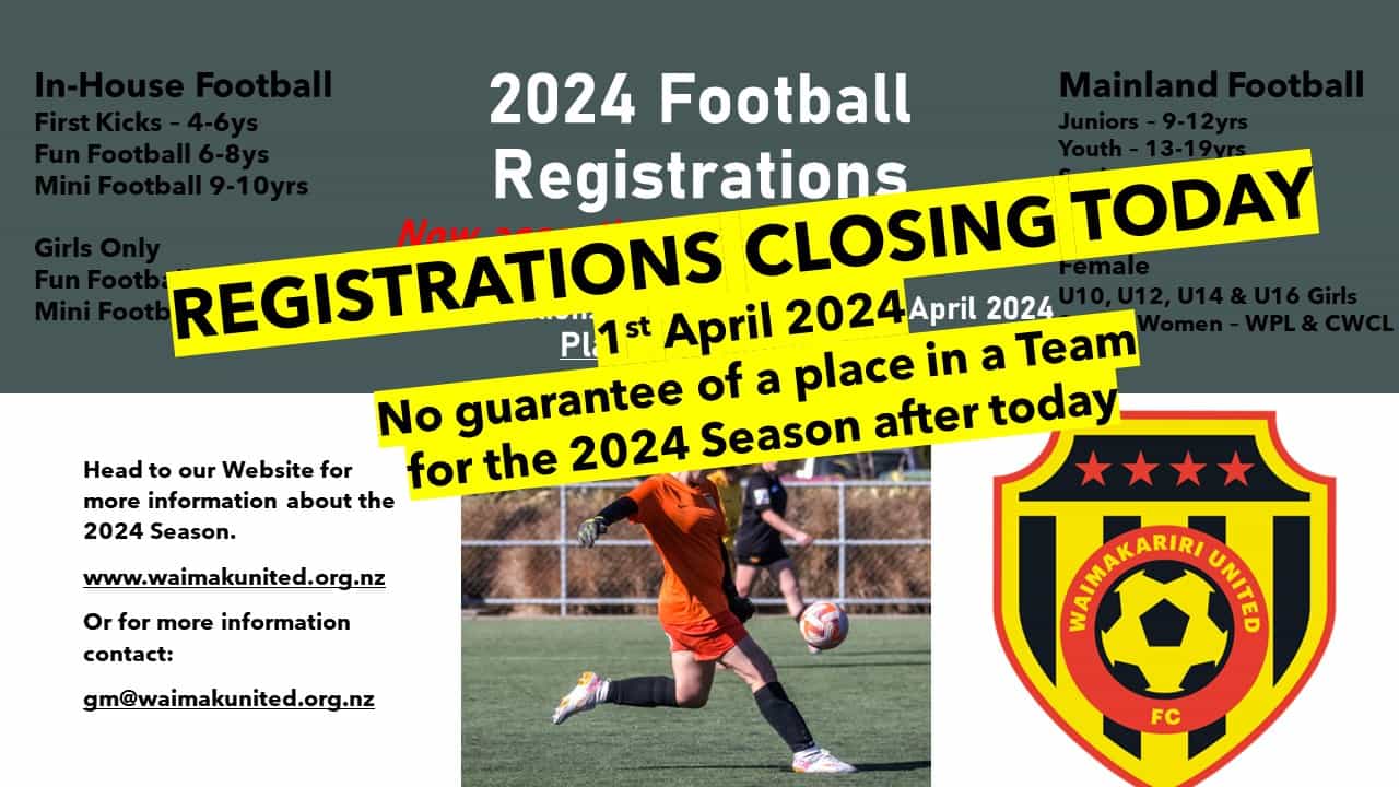 Final Day for 2024 Winter Registrations - 1st April 2024