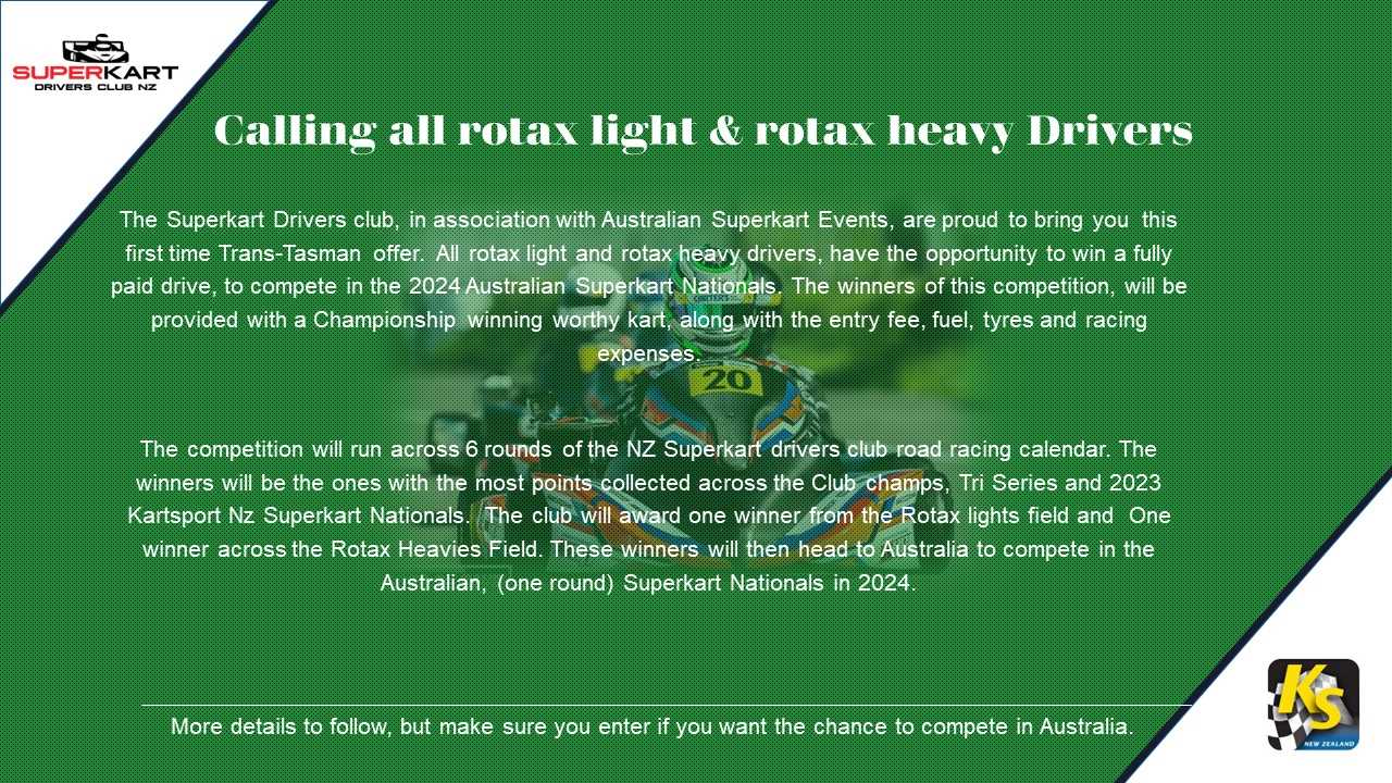 Calling all Rotax Light and Rotax Heavy Drivers!