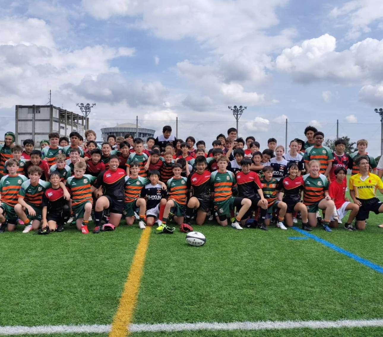 Pakuranga U13 Gladiators fly the New Zealand flag in Japan
