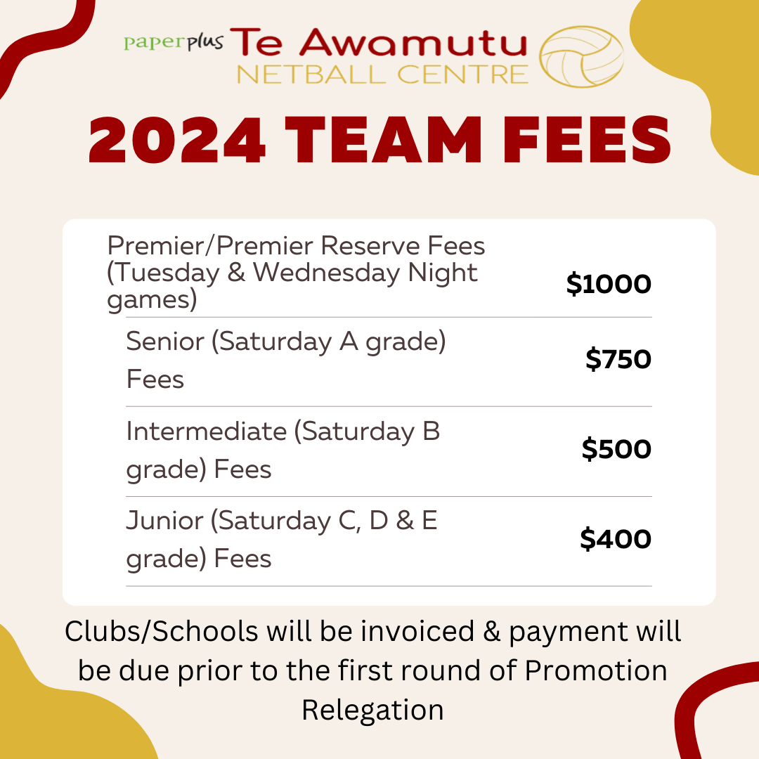 2024 PPTANC Saturday Competition Fees