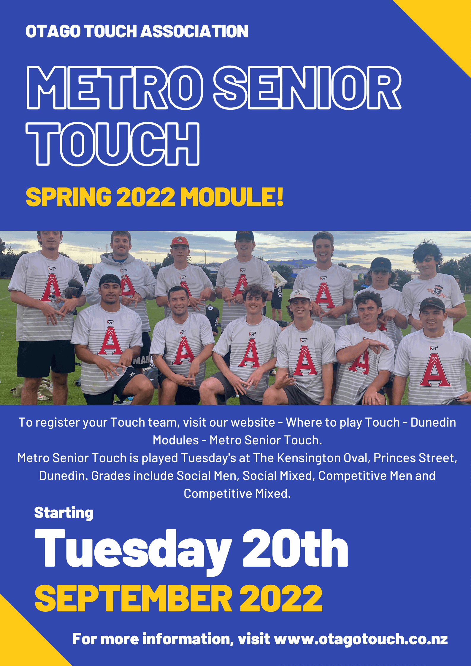 Metro Senior Touch - Starts Tuesday 20th Sept