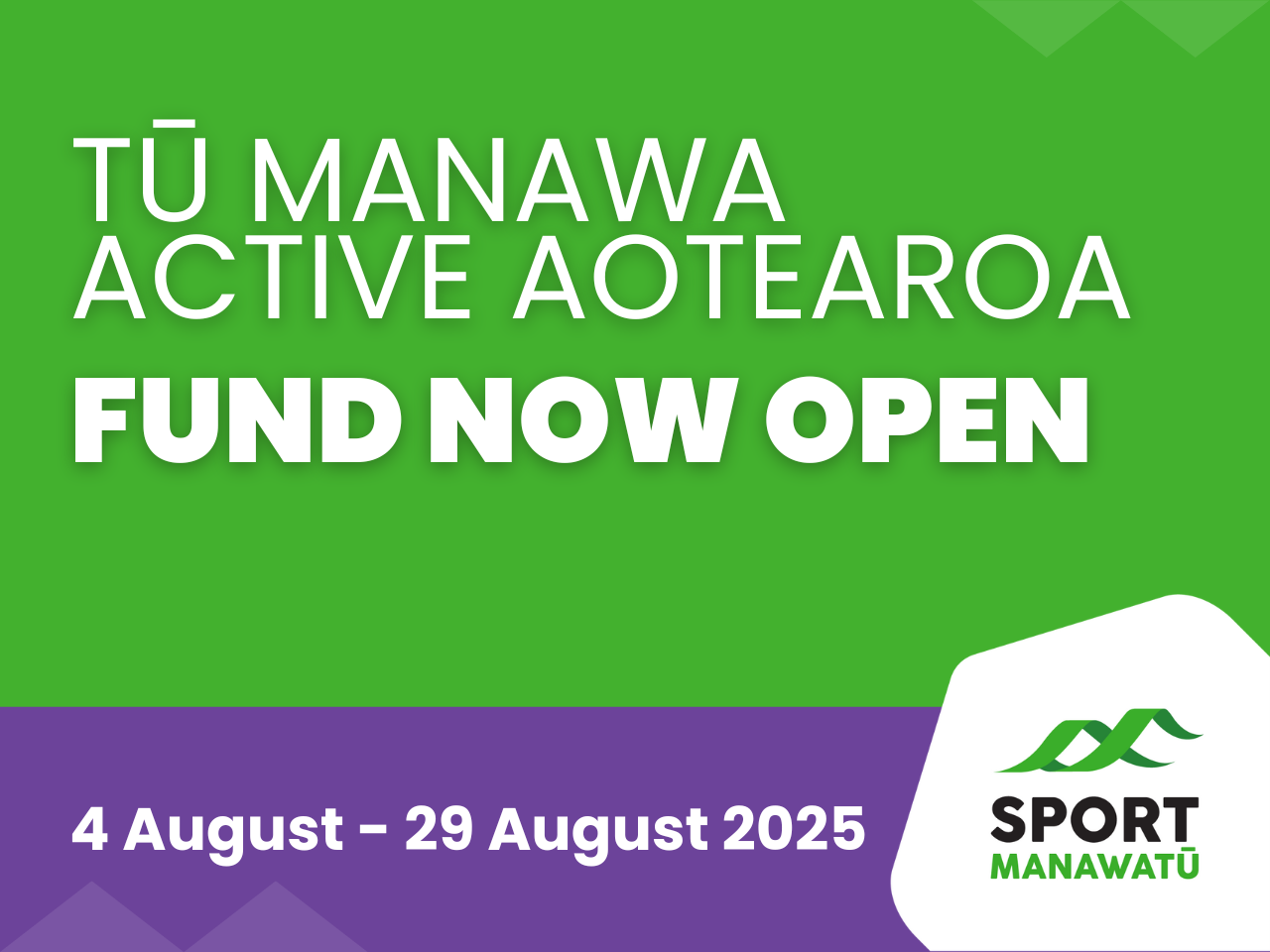 Sport Manawatū Opens Applications for Tū Manawa Active Aotearoa Fund