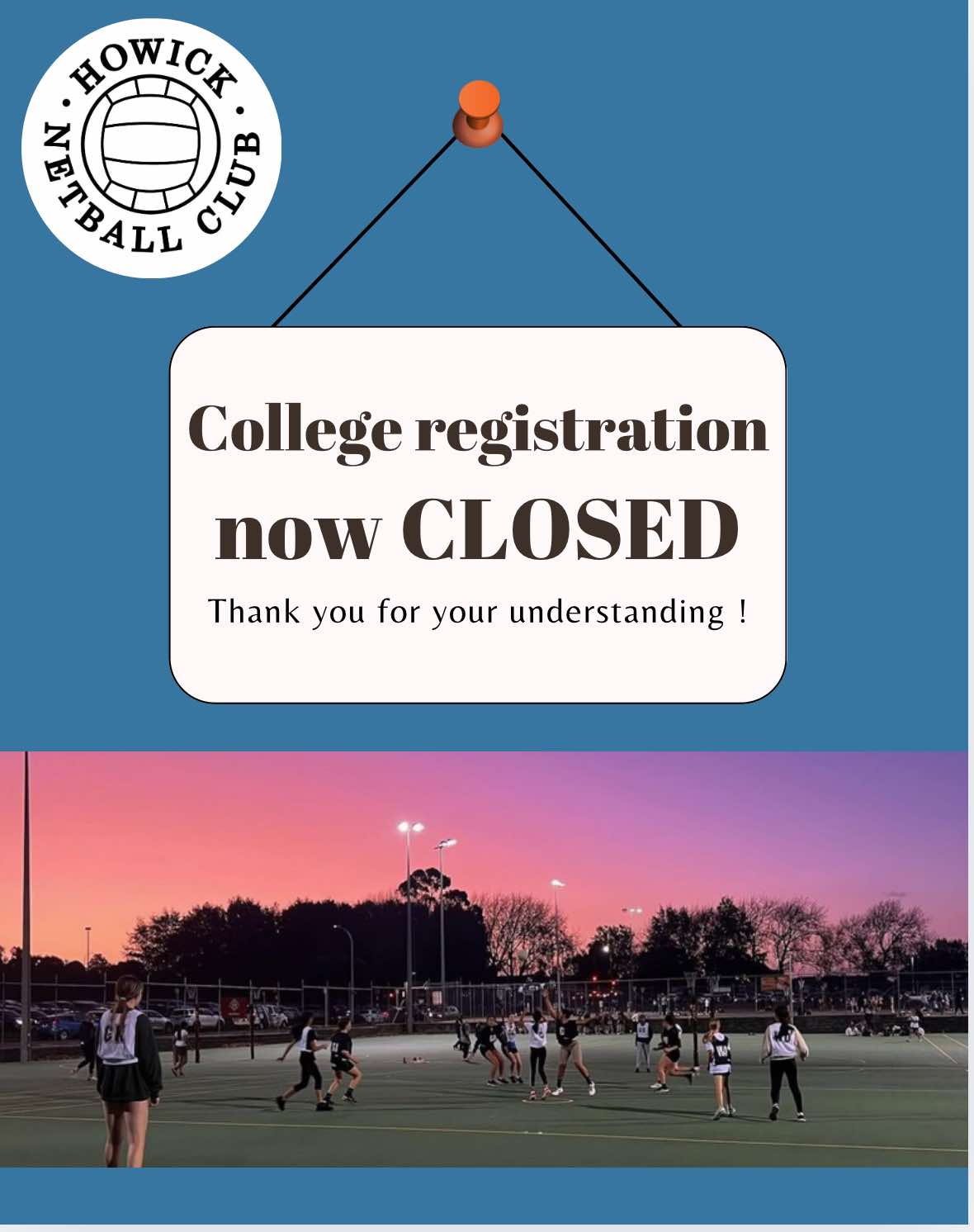 College Registrations now CLOSED