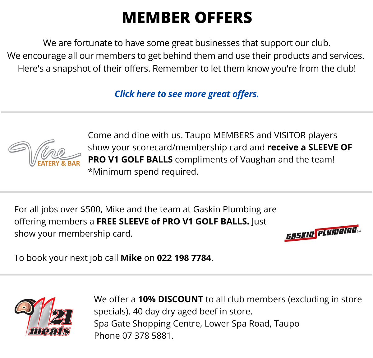 Member Offers