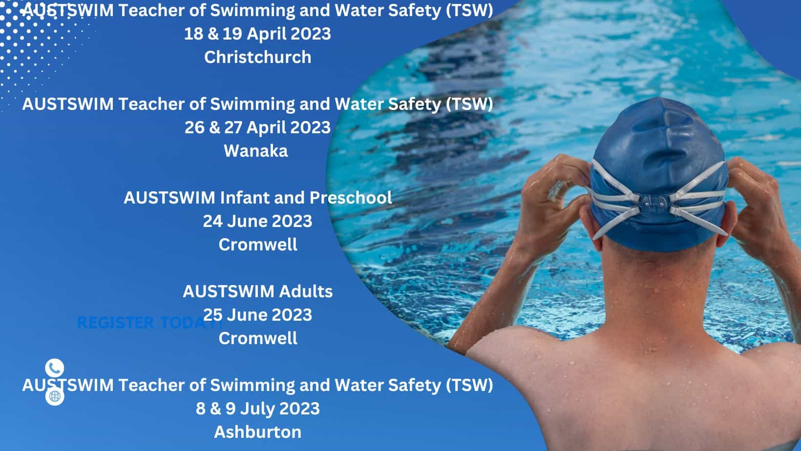 AUSTSWIM courses coming up on the South Island