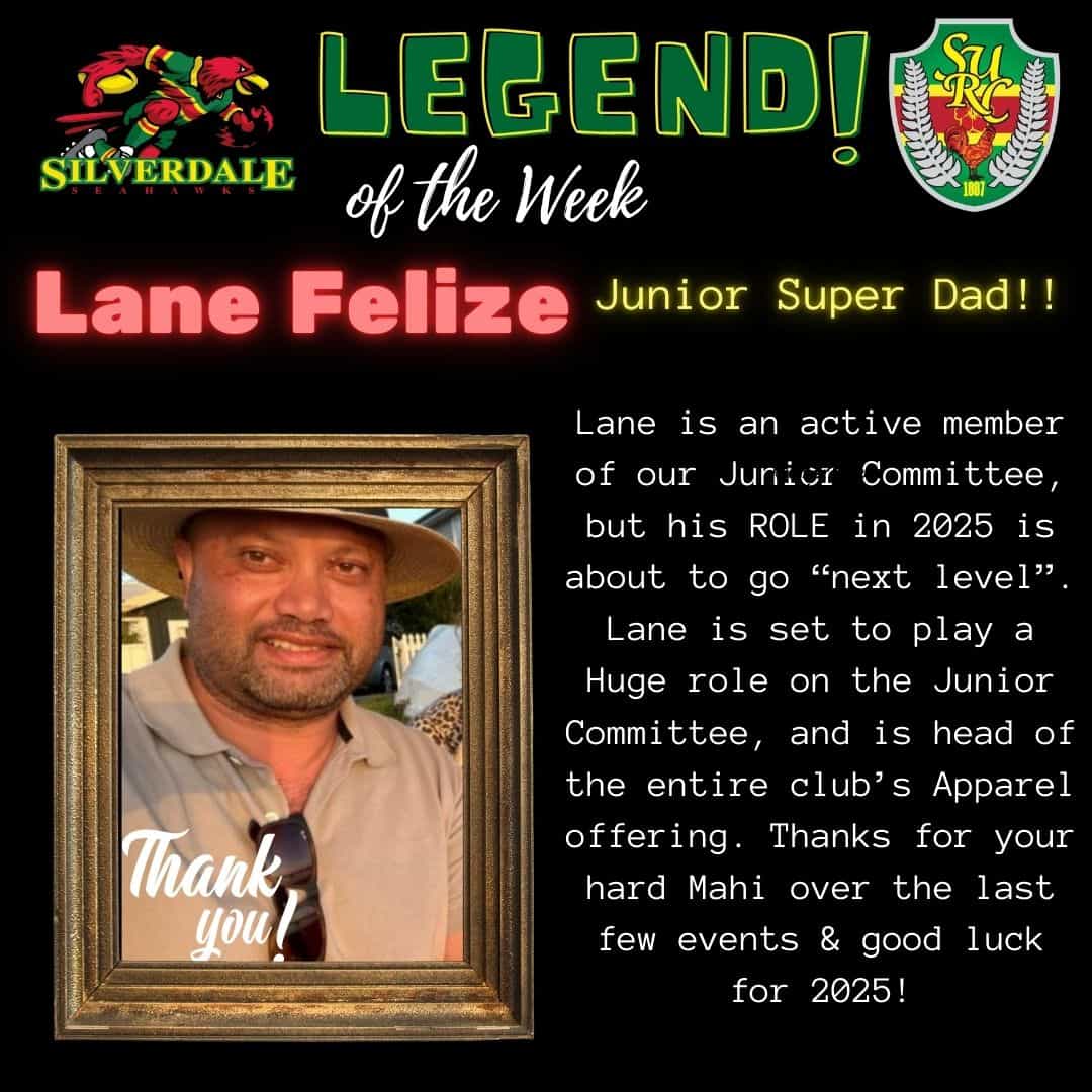Lane Felize - Club Manager's Legend of the Week