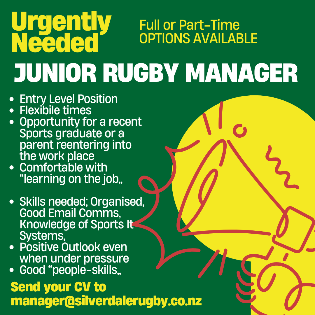We're Hiring - Silverdale Junior Rugby Coordinator