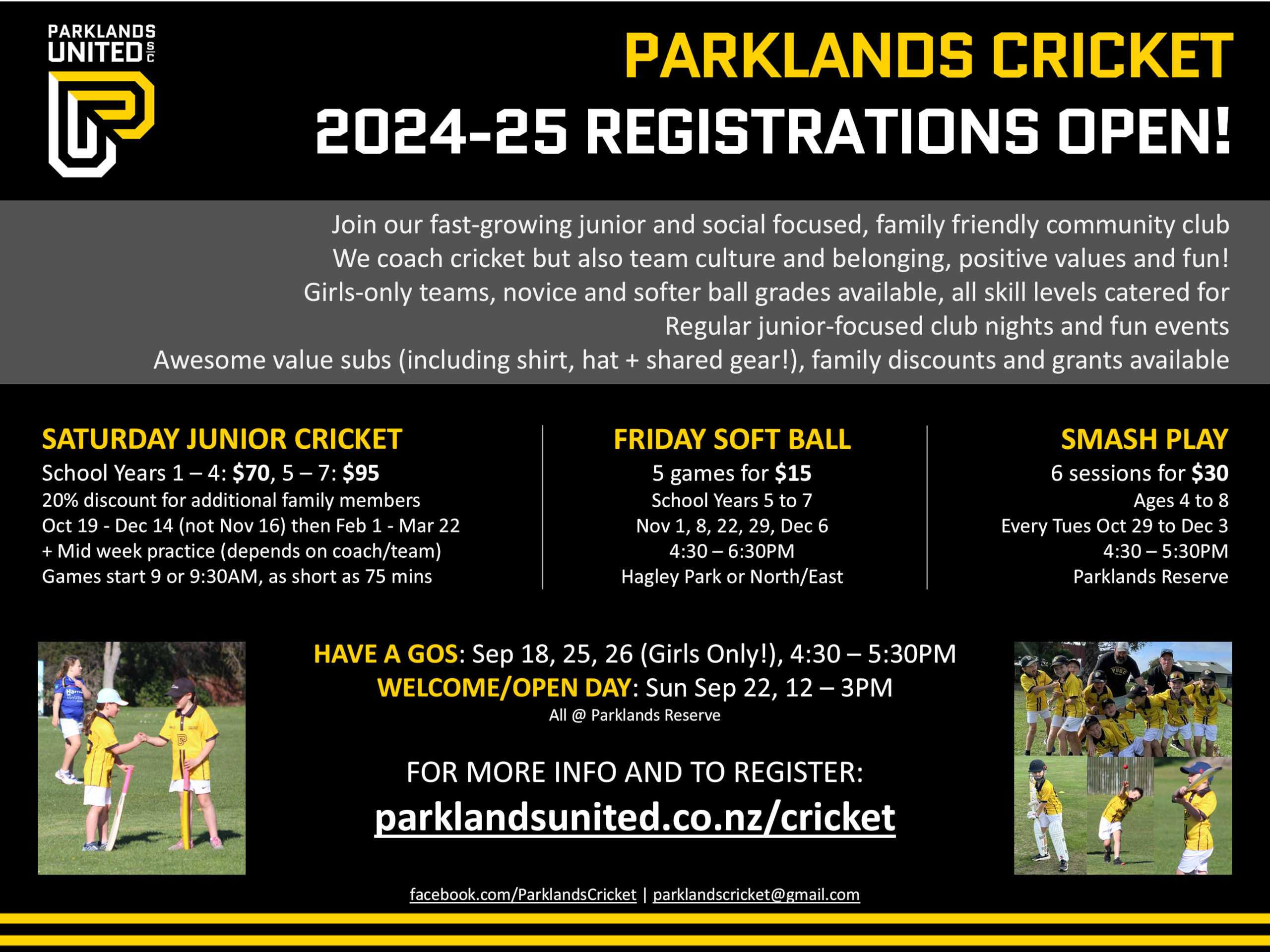 Registrations for Junior Cricket for 2024-25 are now open