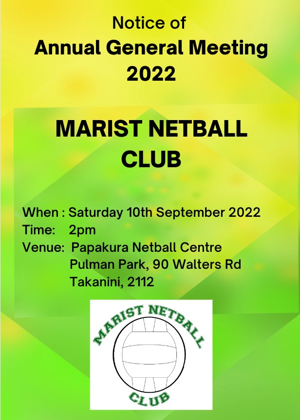 Marist Netball Club AGM 2022