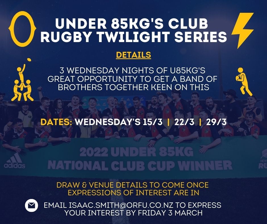 OTAGO U85's CLUB COMPETITION