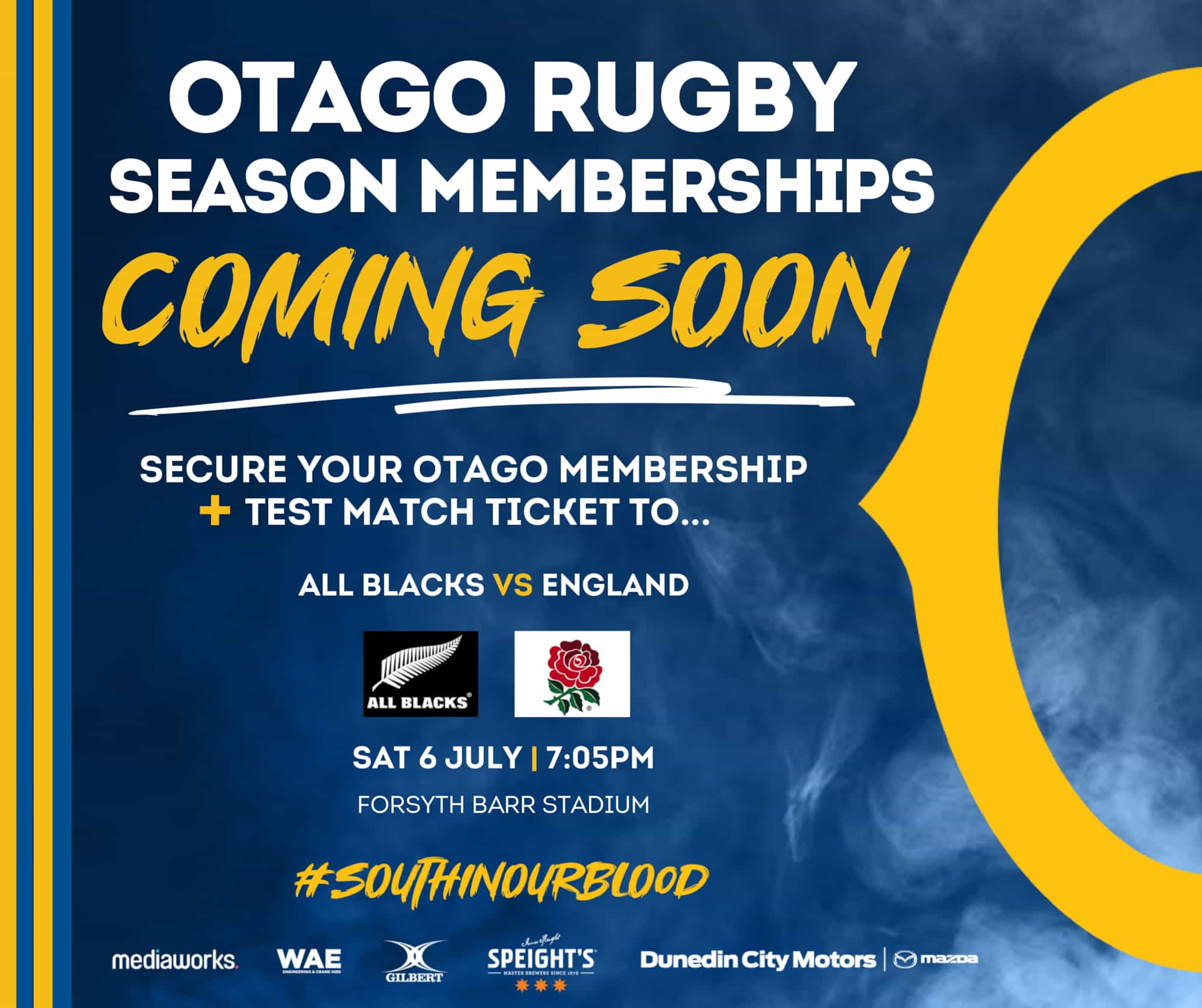 OTAGO RUGBY SEASON MEMBERSHIPS COMING SOON