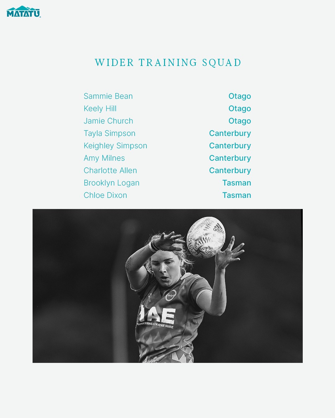 OTAGO SPIRIT PLAYERS CALLED INTO MATATU WIDER TRAINING SQUAD