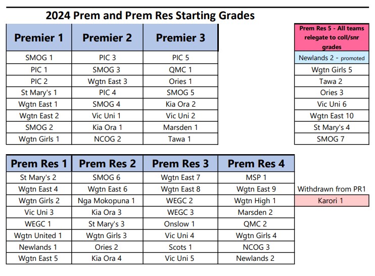 Netball Wellington Centre - Winter Comp Draft Grades
