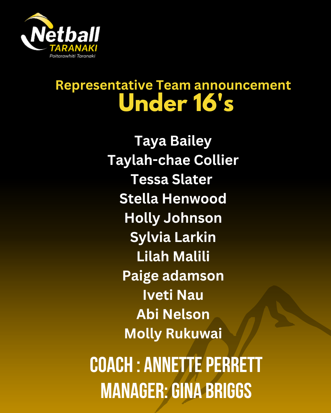 Netball Taranaki - 2024 Netball Taranaki Junior Representative Teams Netball Taranaki - 2024 Netball Taranaki Junior Representative Teams