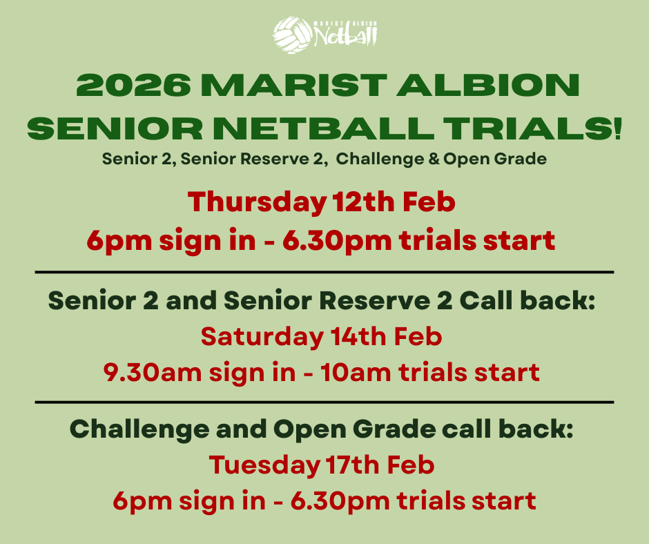 Marist Albion Netball Club - Season Dates
