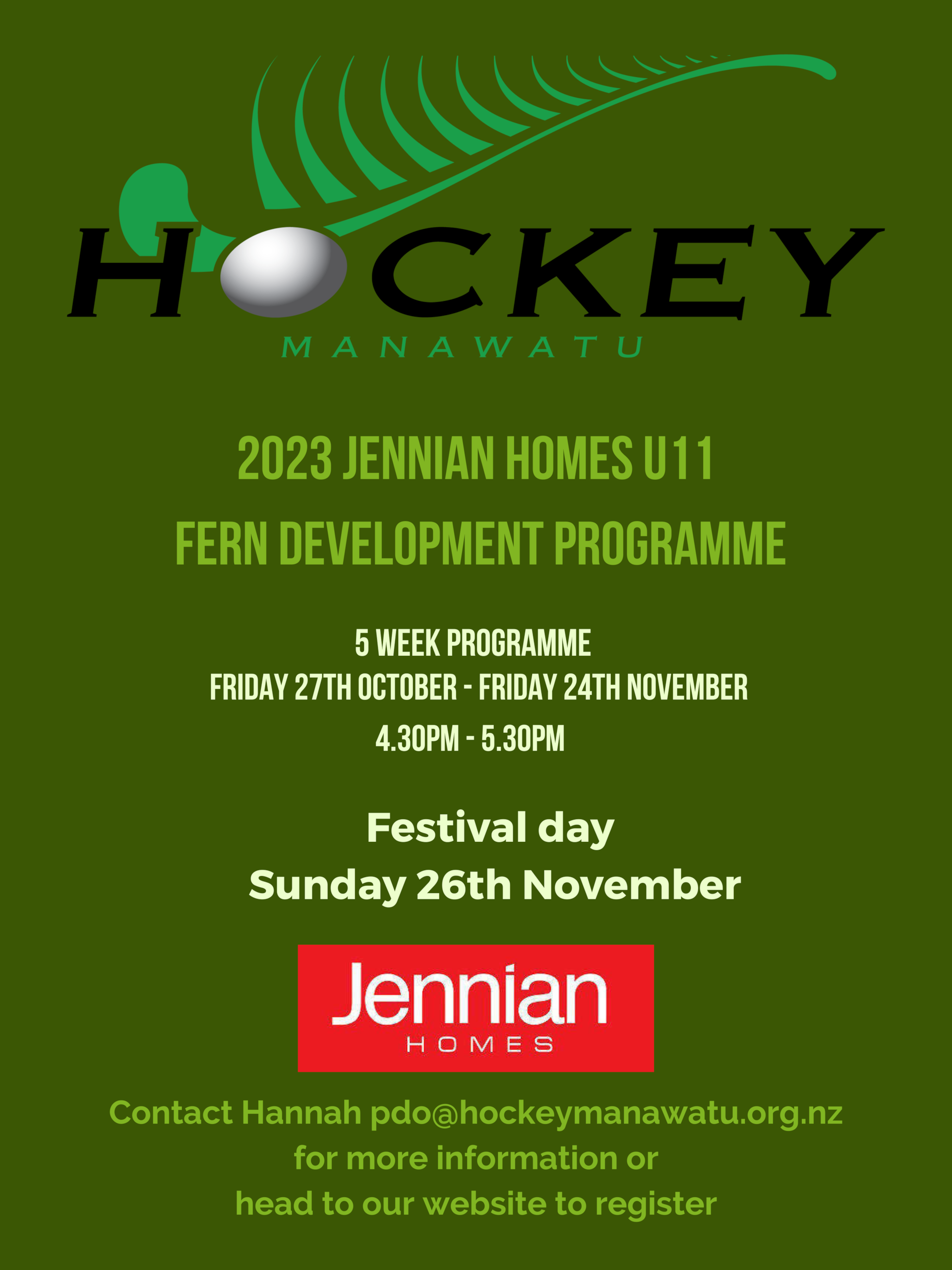 Jennian Homes U11 fern development programme