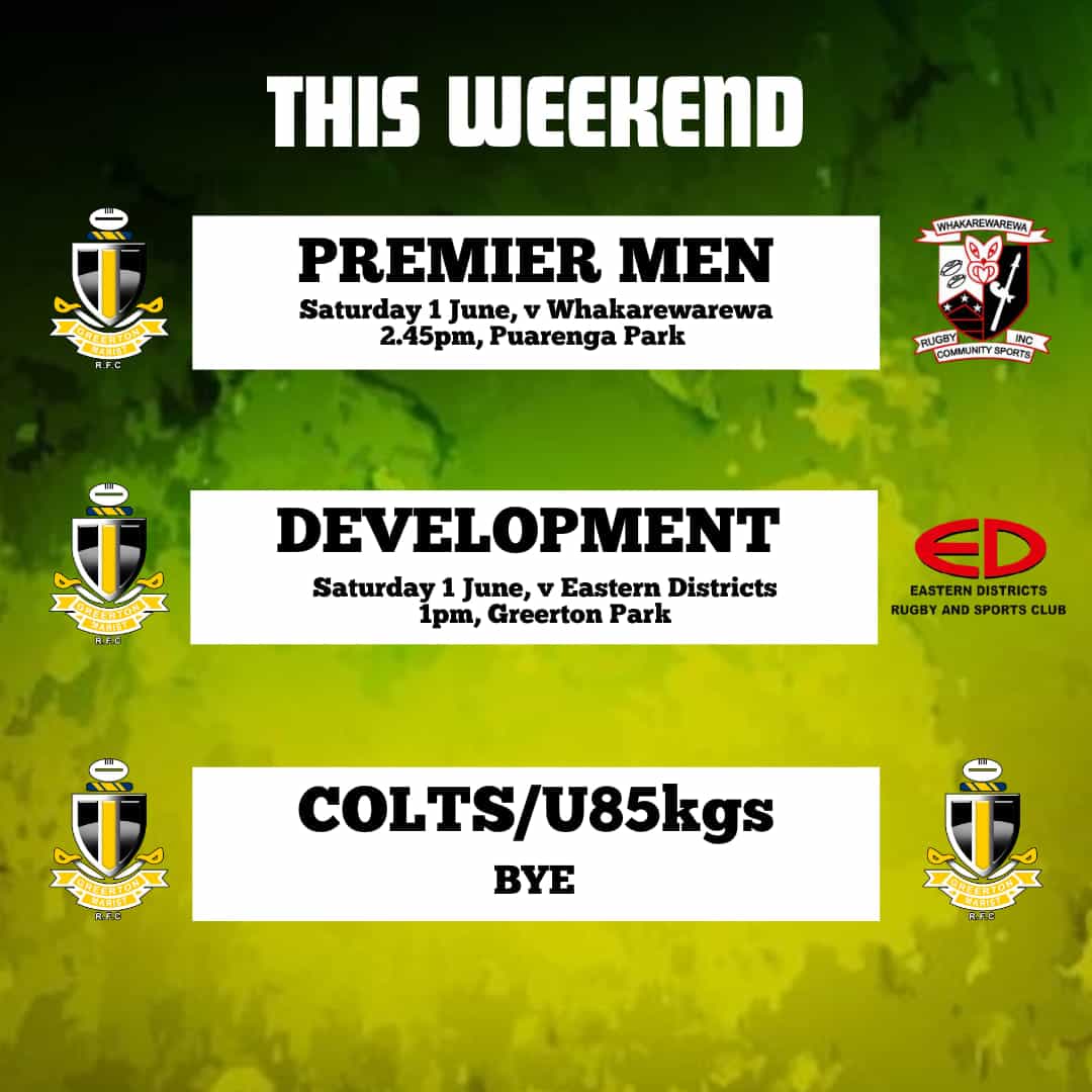 WEEKEND RUGBY SATURDAY 1st JUNE