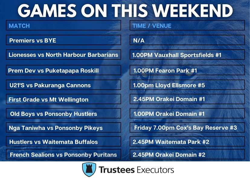Senior fixtures for this weekend