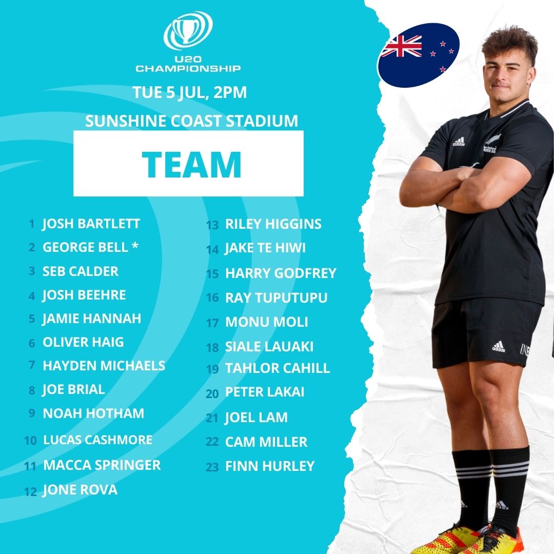 Josh Beehre Named to start for NZ U20's