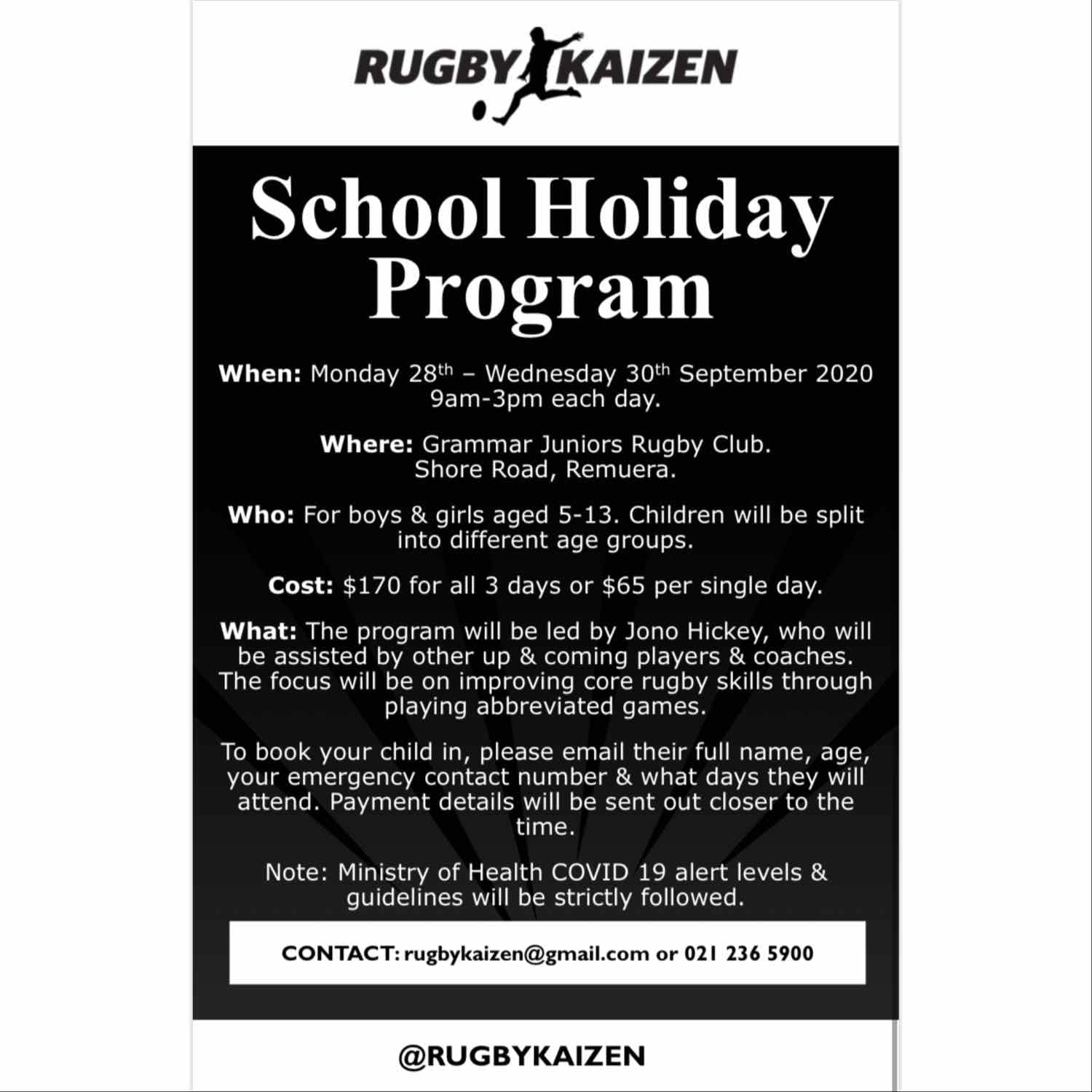 Jono Hickey's Rugby Kaizen Holiday Program Returns