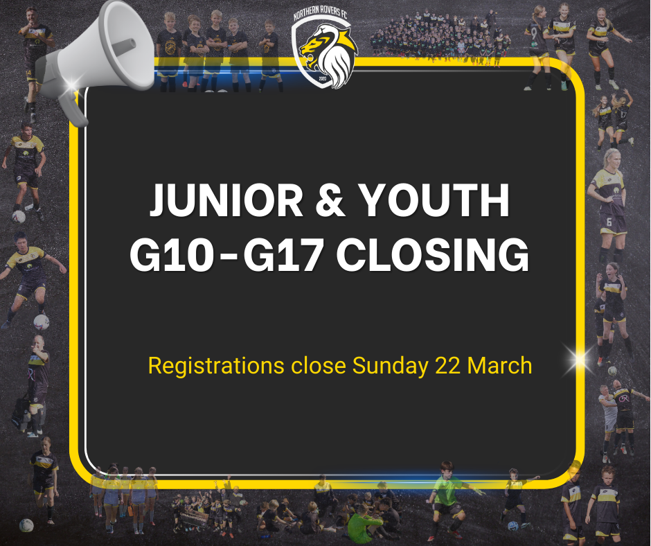 Northern Rovers FC – 2026 Season Registration Update