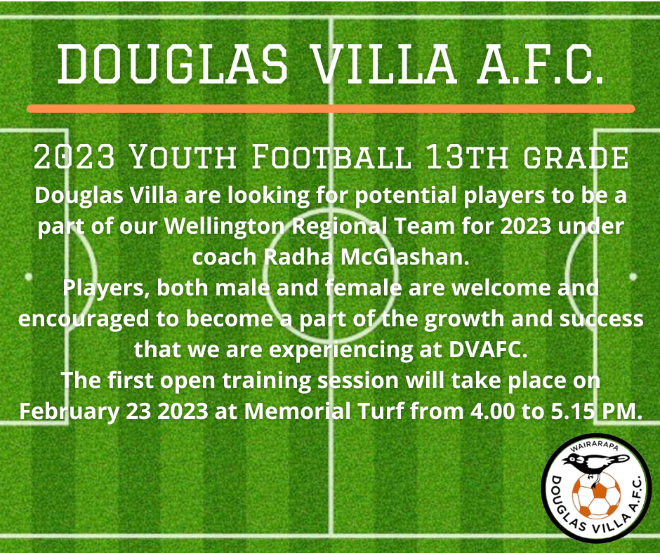 Youth Football Announcements, 13th grade.