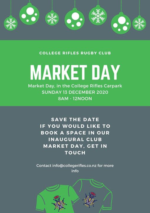 College Rifles Market Day - Sunday 13th December