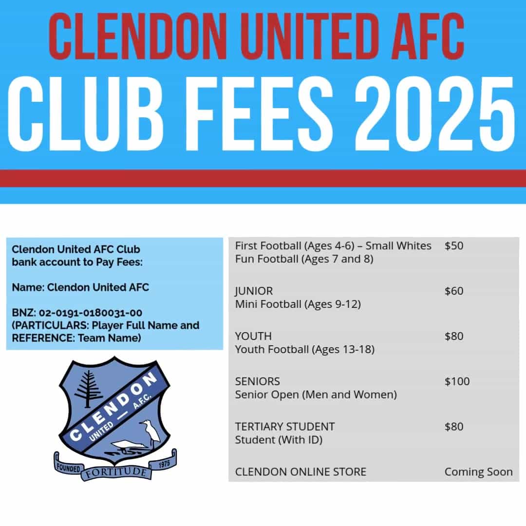 CLUB FEES 2025 - DUE APRIL 30th 2025